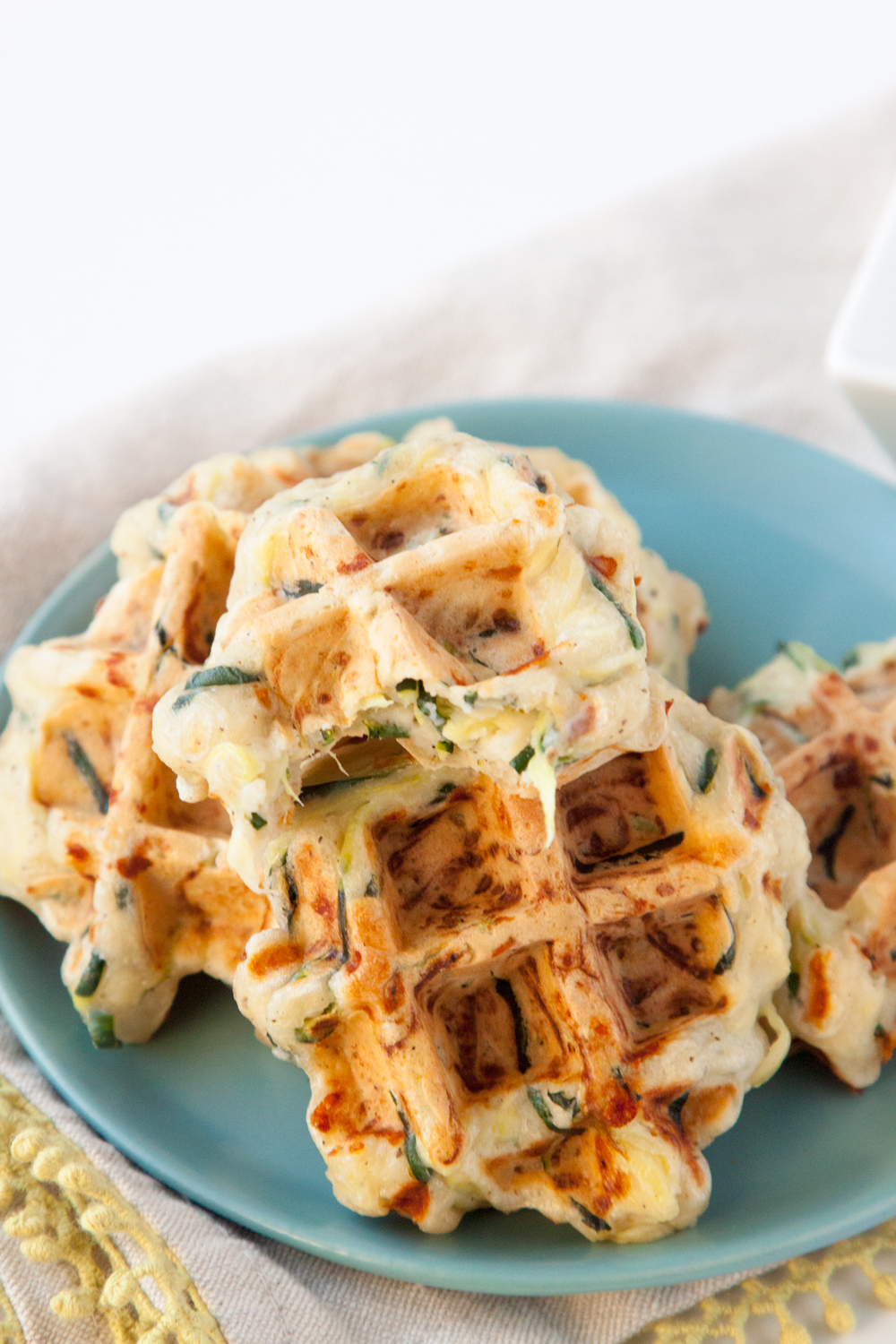 Waffled Zucchini-Mozzarella Fritters - thesassylife